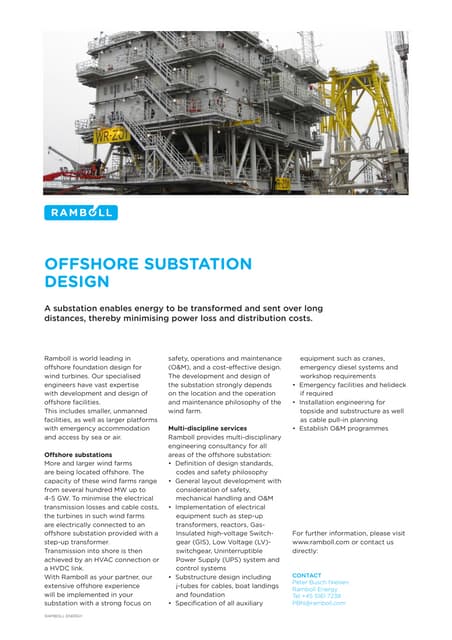 Substation Design - Anholt Offshore Wind Farm | PDF | Civil Engineering Industry | Industries