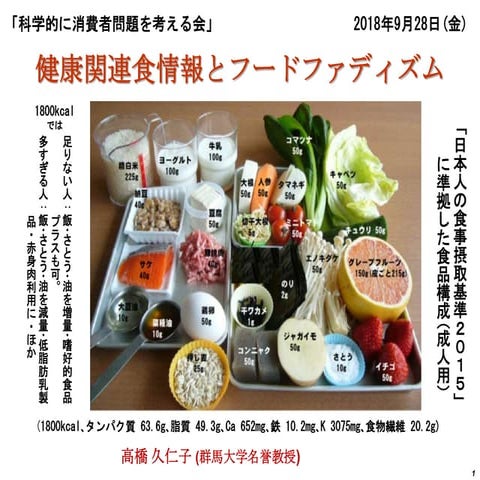 180928 prof takahashi against food faddism | PPTX