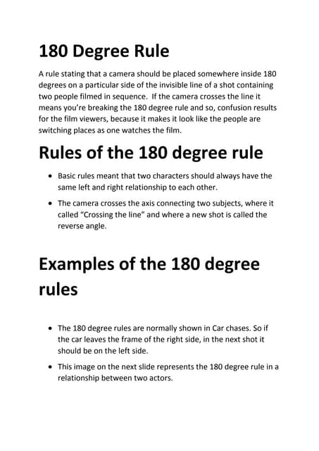 The 180° Rule | PPT