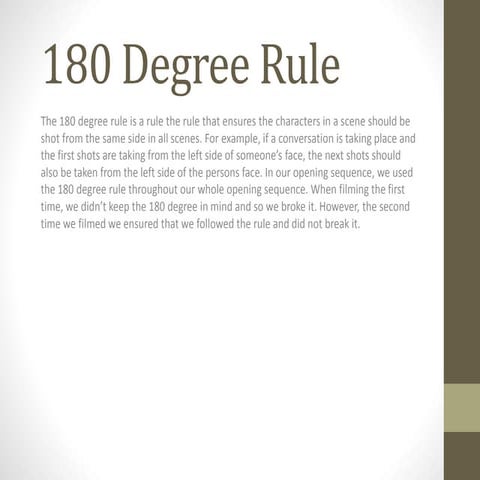 180 degree rule , shot reverse shot and over the shoulder shot | PPTX