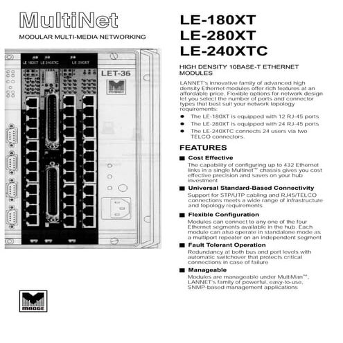 LE-180XT LE-280XT LE 240XTX - Ethernet module for the LET-36 chassis | PDF
