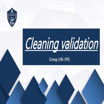 Cleaning validation | PPTX