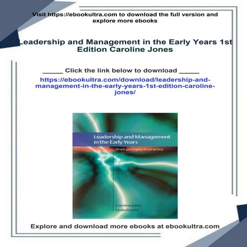Leadership and Management in the Early Years 1st Edition Caroline Jones ...