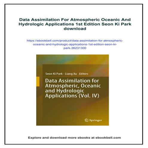 Data Assimilation For Atmospheric Oceanic And Hydrologic Applications 1st Edition Seon Ki Park | PDF