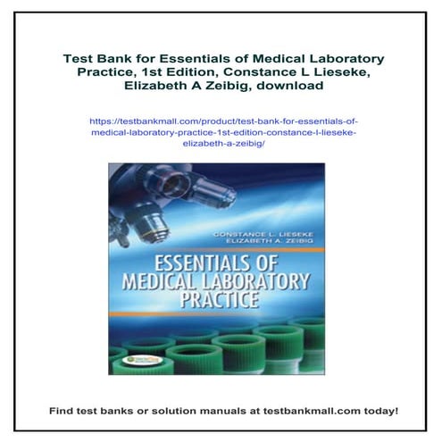 Test Bank for Essentials of Medical Laboratory Practice, 1st Edition ...