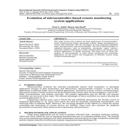 Evolution of Microcontroller-based Remote Monitoring System ...