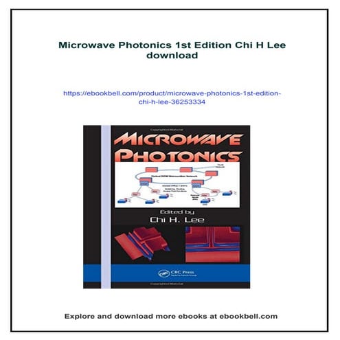 Microwave Photonics 1st Edition Chi H Lee | PDF