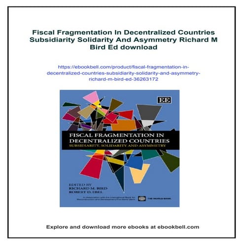 Fiscal Fragmentation In Decentralized Countries Subsidiarity Solidarity ...