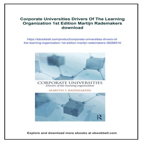 Corporate Universities Drivers Of The Learning Organization 1st Edition ...