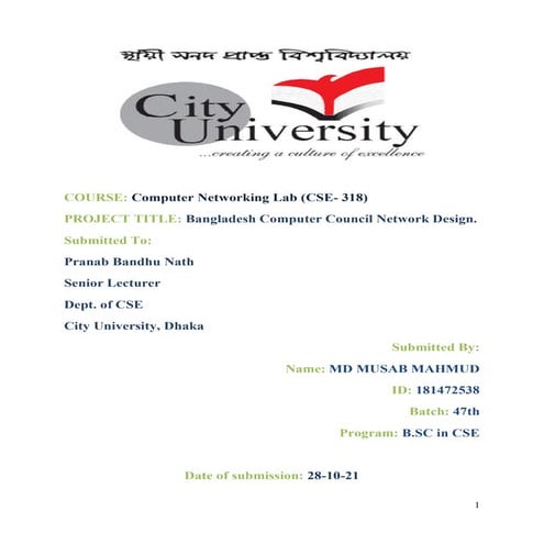 Bangladesh Computer Council Networking Project | PDF