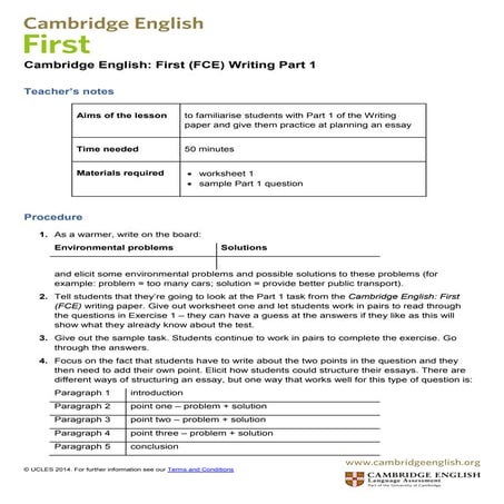 181491 cambridge-english-first-fce-from-2015-writing-part-1 | PDF ...