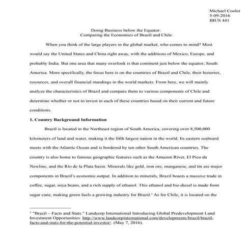 BrazilvsChile Research Project | PDF