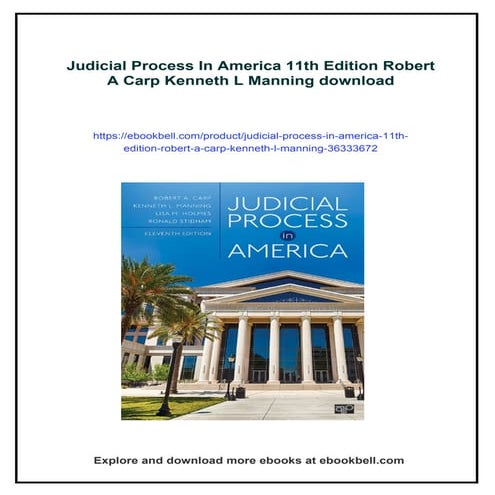 Judicial Process In America 11th Edition Robert A Carp Kenneth L Manning | PDF