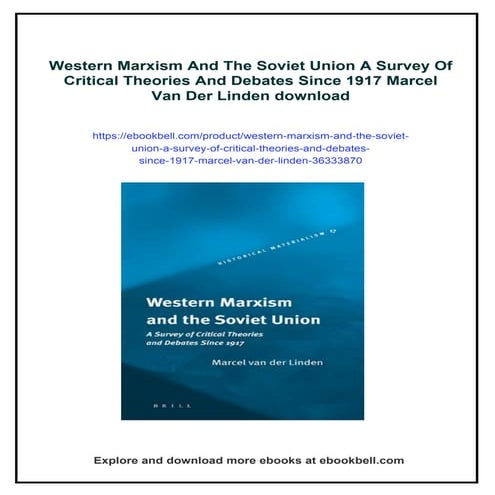 Western Marxism And The Soviet Union A Survey Of Critical Theories And ...