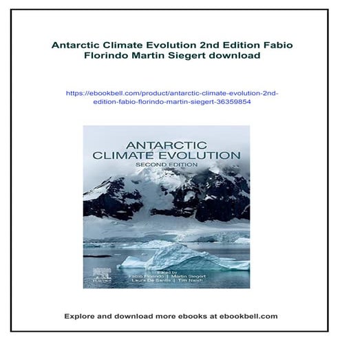 Antarctic Climate Evolution 2nd Edition Fabio Florindo Martin Siegert | PDF