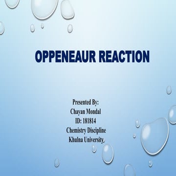 oppeneaur reaction mechanism with chemdraw art | PPTX