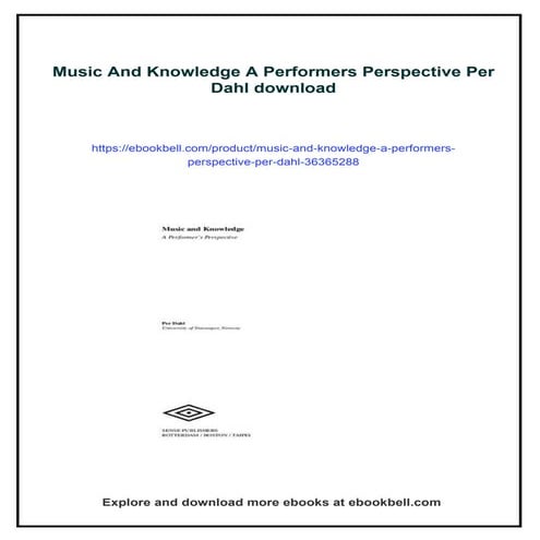 Music And Knowledge A Performers Perspective Per Dahl | PDF