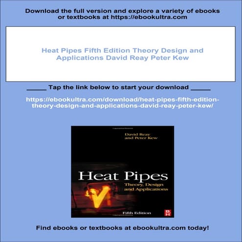 Heat Pipes Fifth Edition Theory Design and Applications David Reay ...