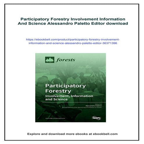 Participatory Forestry Involvement Information And Science Alessandro ...