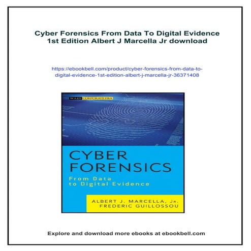 Cyber Forensics From Data To Digital Evidence 1st Edition Albert J Marcella Jr | PDF