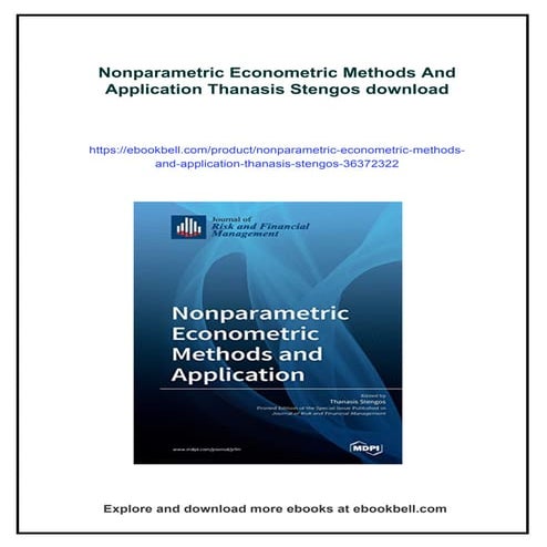 Nonparametric Econometric Methods And Application Thanasis Stengos | PDF