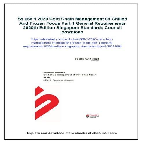 Ss 668 1 2020 Cold Chain Management Of Chilled And Frozen Foods Part 1 ...