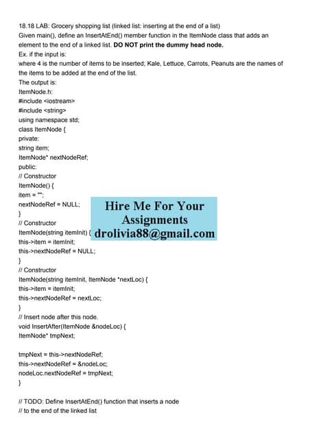 1818 LAB Grocery shopping list linked list inserting at .pdf 1818 LAB Grocery shopping list linked list inserting at .pdf