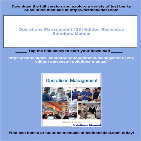 Operations Management 12th Edition Stevenson Solutions Manual | PDF