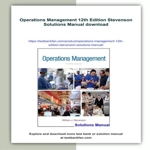 Operations Management 12th Edition Stevenson Solutions Manual | PDF