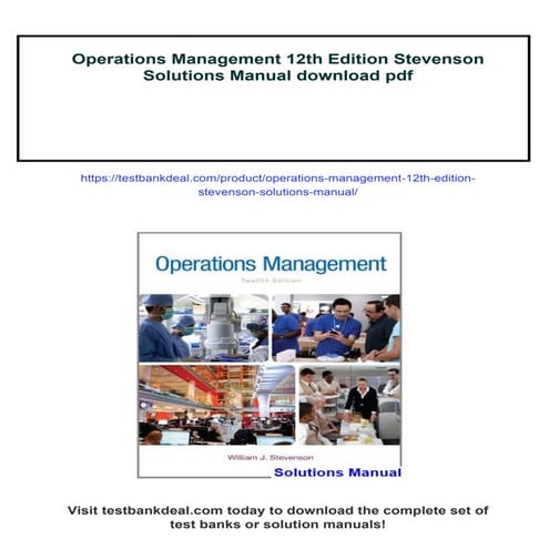 Operations Management 12th Edition Stevenson Solutions Manual | PDF