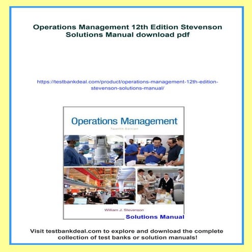 Operations Management 12th Edition Stevenson Solutions Manual | PDF