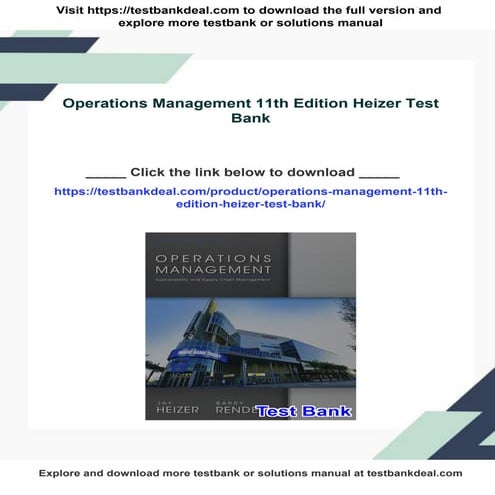 Operations Management 11th Edition Heizer Test Bank | PDF