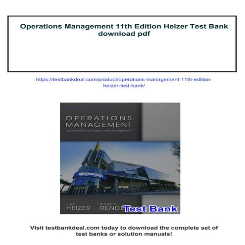 Operations Management 11th Edition Heizer Test Bank | PDF