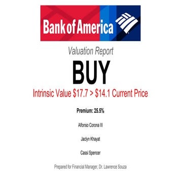 Bank of America - Valuation Report-2 | PDF