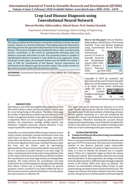Detection Of Diseases In Rice Leaf Using Convolutional Neural Network