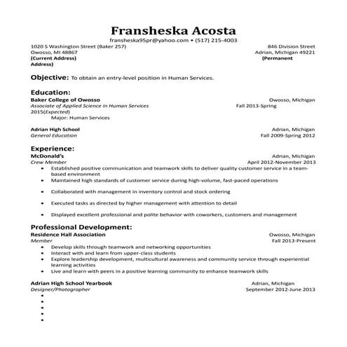 Resume richardson, kathy admin 2016 | DOC