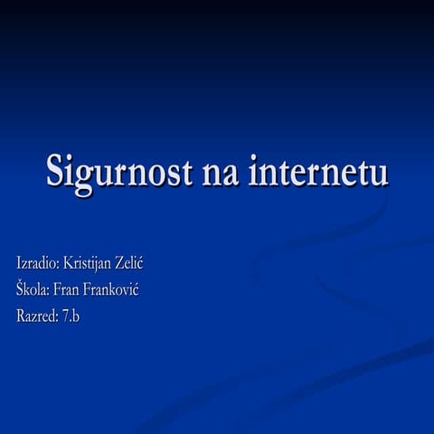 Sigurnost na internetu | PPT