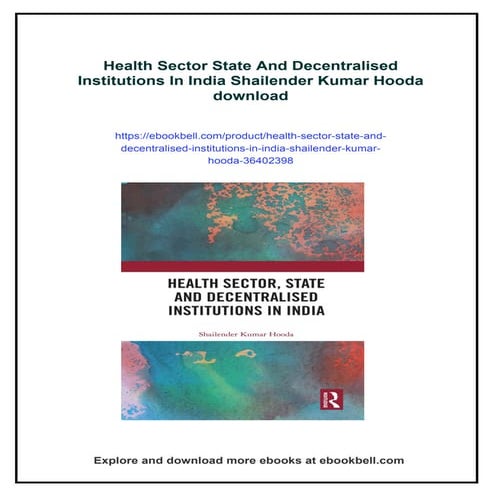 Health Sector State And Decentralised Institutions In India Shailender ...