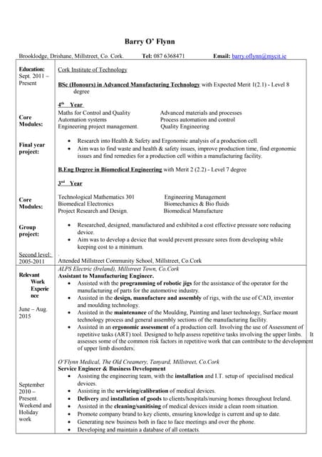 Michael OBrien resume | DOCX