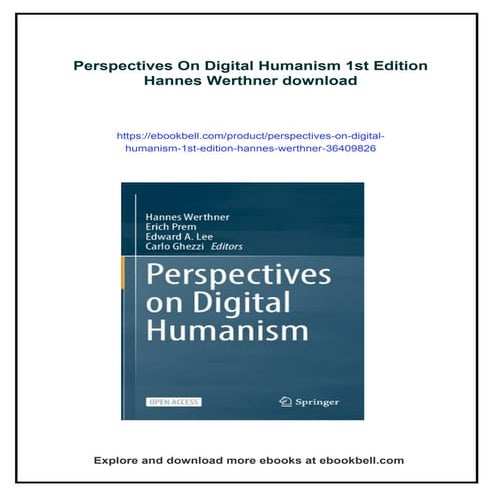 Perspectives On Digital Humanism 1st Edition Hannes Werthner | PDF