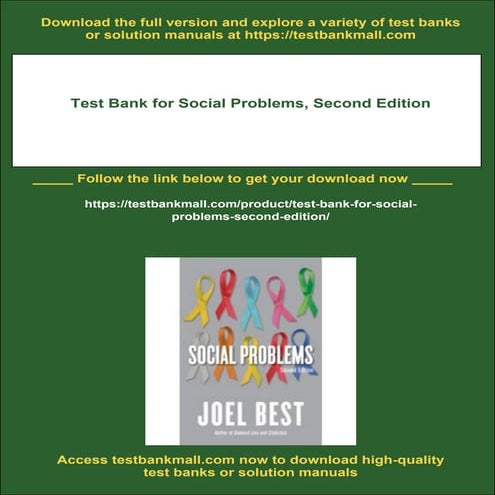 Test Bank for Social Problems, Second Edition | PDF