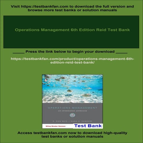 Operations Management 6th Edition Reid Test Bank | PDF