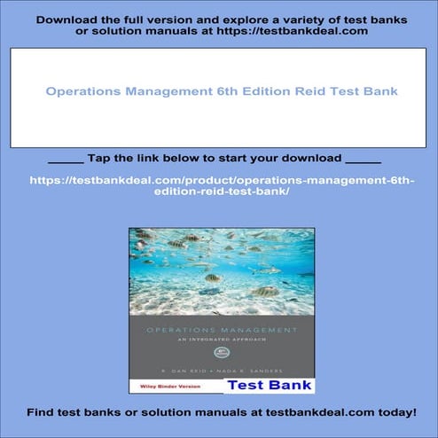 Operations Management 6th Edition Reid Test Bank | PDF