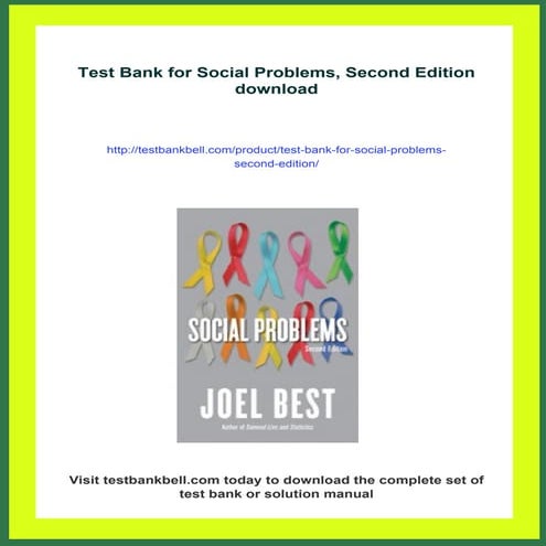 Test Bank for Social Problems, Second Edition | PDF