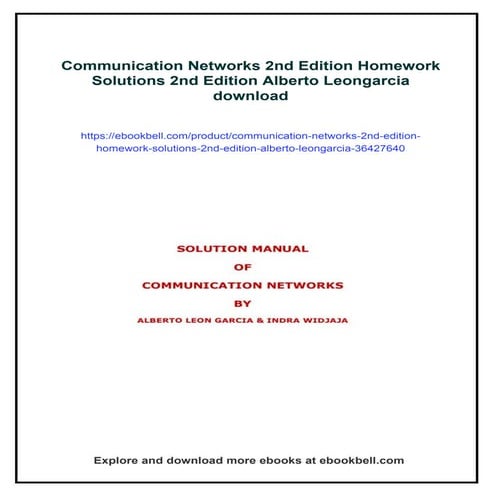 Communication Networks 2nd Edition Homework Solutions 2nd Edition ...
