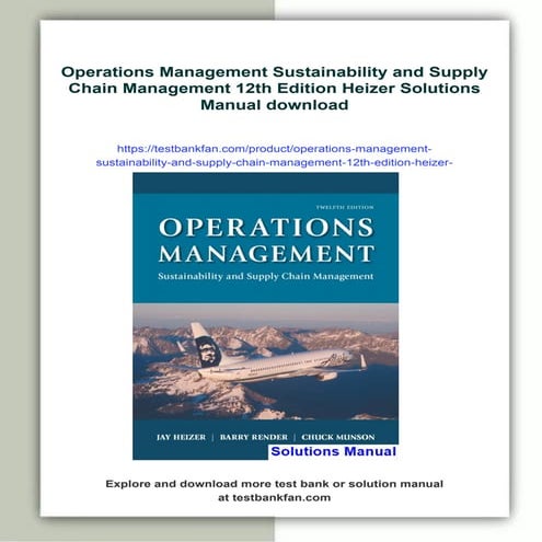 Operations Management Sustainability and Supply Chain Management 12th ...