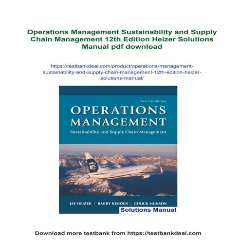 Operations Management Sustainability and Supply Chain Management 12th ...