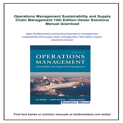 Operations Management Sustainability and Supply Chain Management 12th ...