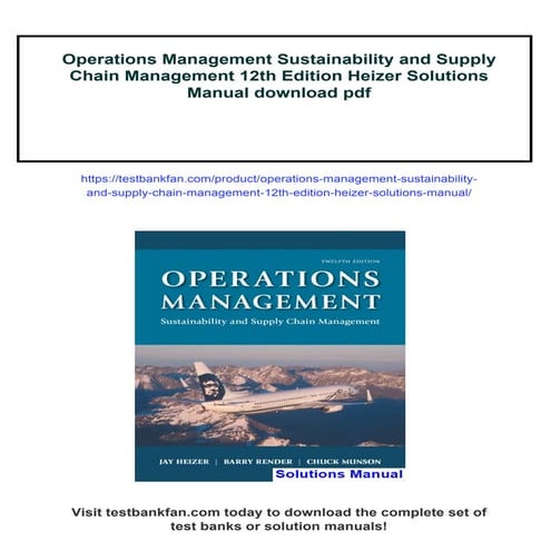 Operations Management Sustainability and Supply Chain Management 12th ...