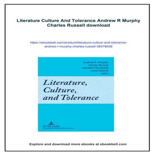 Literature Culture And Tolerance Andrew R Murphy Charles Russell | PDF